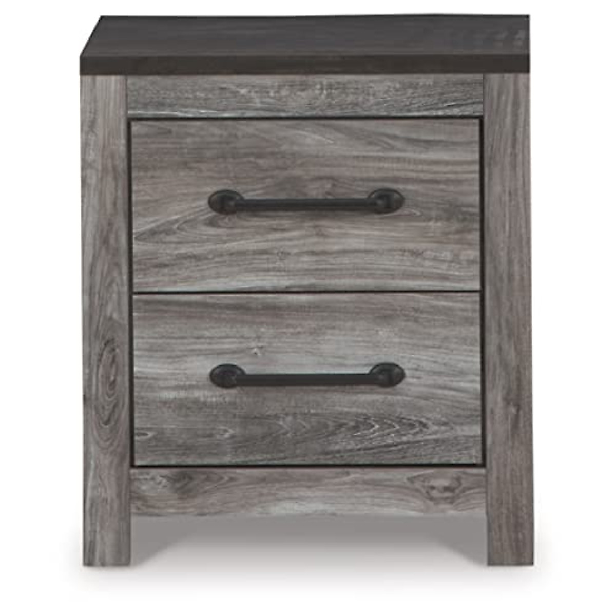 Signature Design by Ashley Bronyan 2 Drawer Nightstand, 22"W x 16"D x 25"H, Gray Plank
