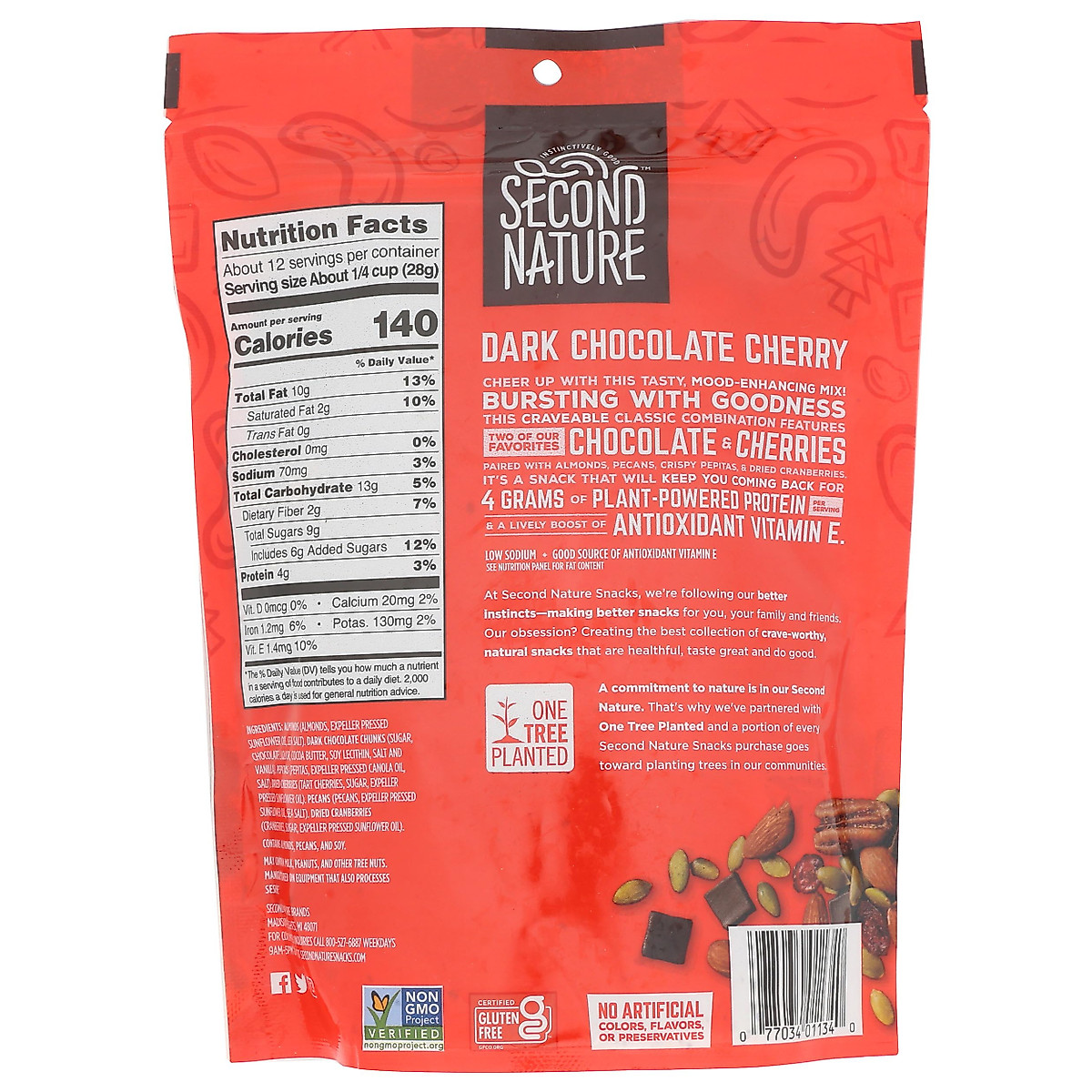 SECOND NATURE Dark Chocolate Cherry Trail Mix, 12 OZ