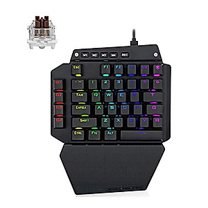 GRABLOOM LED Backlight Outemu Switch for Key Macro Defines Keyboard Replacement One-Hand Mechanical Keyboard 44 for Key Havit Gaming Tastatur Und Maus Set