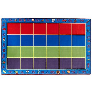 KidCarpet.com ABC Rainbow Seating Classroom Rug with 24 Seats, 7'6" x 12' Rectangle