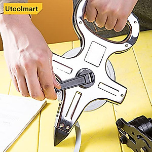 Utoolmart 100m / 328ft Tape Measure,Portable Steel Frame Ruler, Metric Scale Stainless Steel Ruler,Precision Measuring Tools 1 Pcs