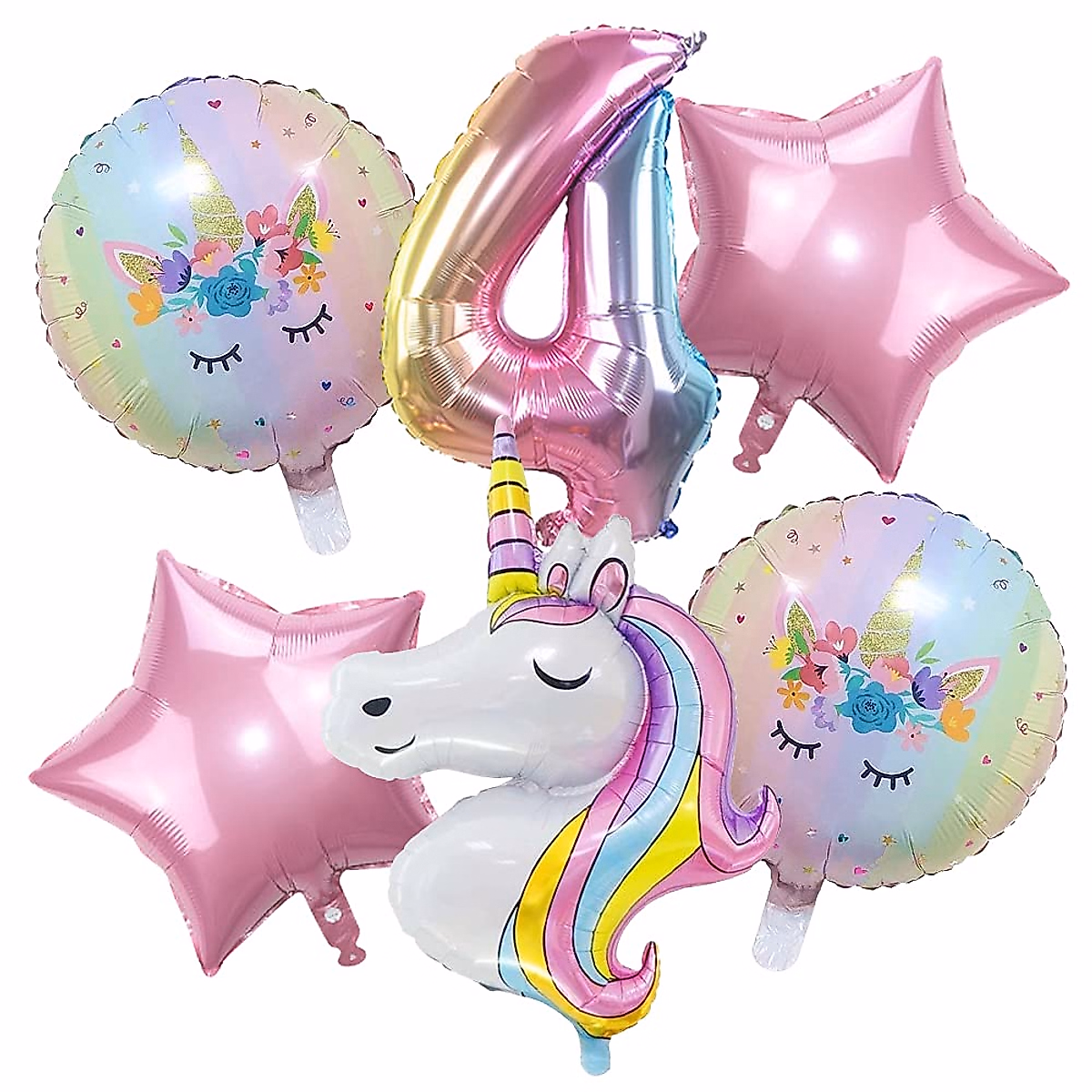 DUILE Unicorn Balloons Unicorn Birthday Party Decorations for Girls Foil Balloons Set Macaron and Rainbow Balloon Wedding Baby Shower Party Supplies (4)