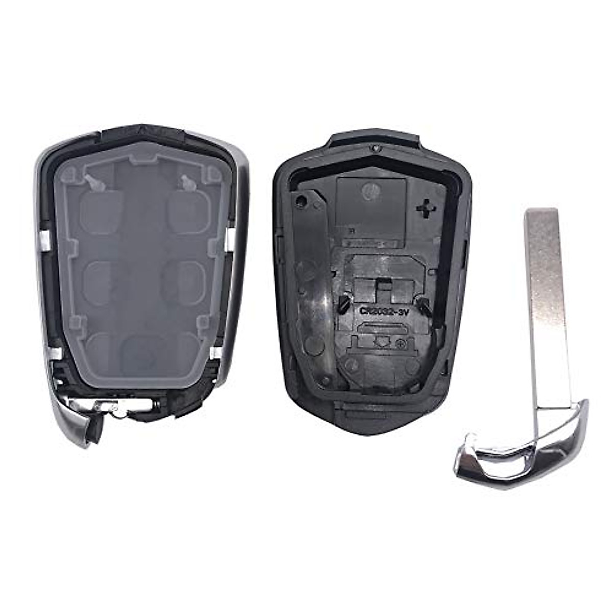 5 Buttons Replacement Keyless Entry Remote Key Fob Case Shell Cover Fit for Cadillac ATS CTS SRX XTS HYQ2AB, HYQ2EB Smart Car Key Housing