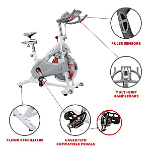 Sunny Health & Fitness Magnetic Belt Drive Premium Indoor Cycling Bike - SF-B1876