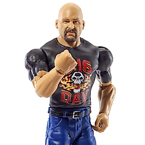 Mattel WWE Basic Action Figure, Stone Cold Steve Austin, Posable 6-inch Collectible for Ages 6 Years Old & Up
