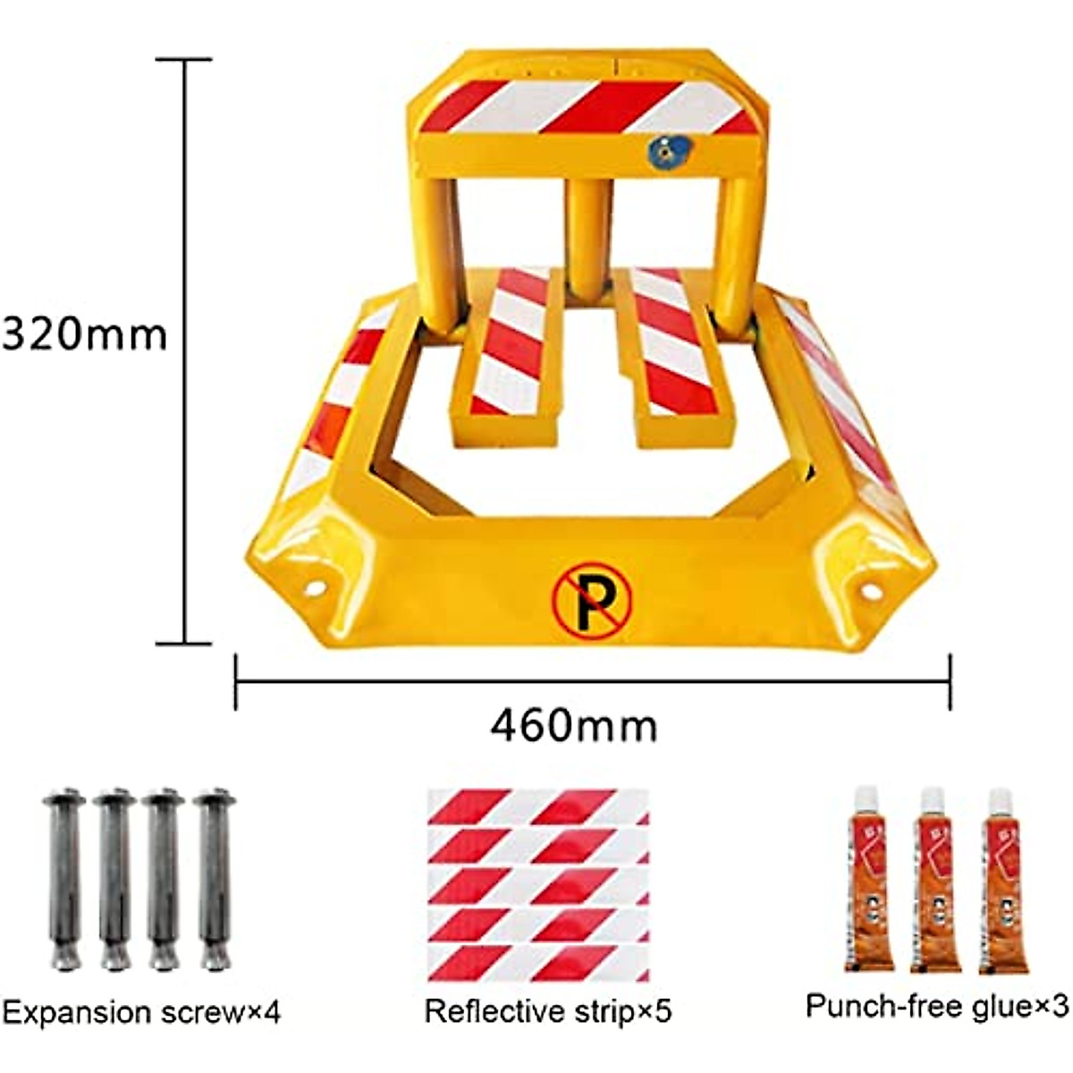 OUSIKA Parking Post, Parking Barrier, for Parking Lot Wheel Stop Stoppers,Car Ground Lock, Parking Space Lock, Parking Pile Parking Space Lock Parking