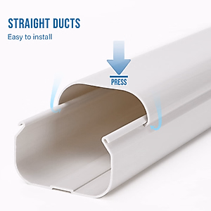 3" W 16.1Ft L Line Set Cover Kit for Mini Split Air Conditioners Decorative PVC Slim Line Cover for Central AC & Heat Pumps Systems Tubing Cover (3" W 16.1Ft L)