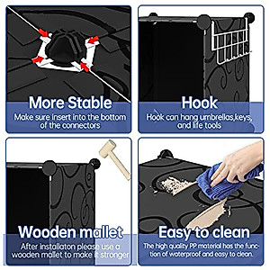 MAGINELS Portable Storage Cubes-14" x14"(Load-Bearing Metal Panel) Modular Bookshelf Units,Clothes Storage Shelves,Room Organizer,Black,20 Cubes