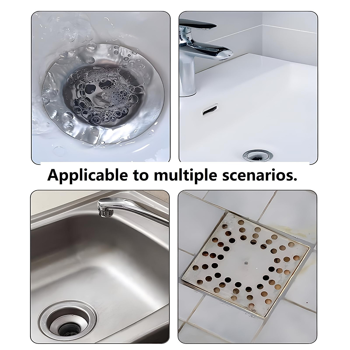 Disposable Shower Drain Hair Catcher 4.3'' Mesh Stickers, Bathroom, Laundry, Bathtub, Kitchen, Sink, for Human and Pet Hair Not Rot Anti-Blockage (20)