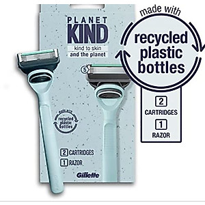 Gillette Planet Kind 5-Blade Razor Kit 1 Handle + 2 Cartridges