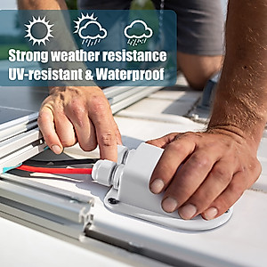 4 Pieces Solar Double Cable Entry Gland for All Cable Types 13AWG to 7AWG, RV Accessories Waterproof ABS Solar Dual Cable Entry Housing for RVBoatYachtRoofCamper Van