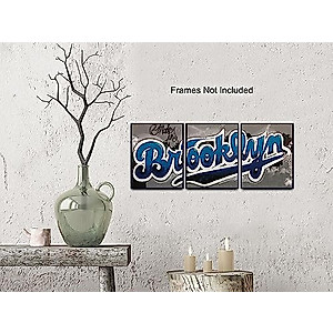 Brooklyn Wall Art - NYC Wall art - New York Wall Decor - Graffiti Wall Decor Photo Set - 8x10 Urban Hip Hop Street Art Mural - Home Decoration for Apartment, Bedroom, Living Room - New Yorker Gifts