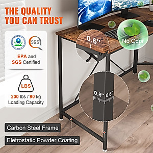 VEVOR L Shaped Computer Desk 54' Corner Desk with Storage Shelves & CPU Stand Corner Computer Desk Gaming Desk for Home Office Workstation Rustic Brown