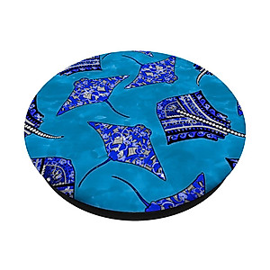 Ocean Blue Tribal Stingrays PopSockets Swappable PopGrip