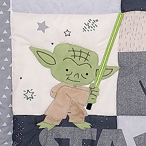 Lambs & Ivy Star Wars Classic 3-Piece Baby Crib Bedding Set - Yoda/Darth Vader