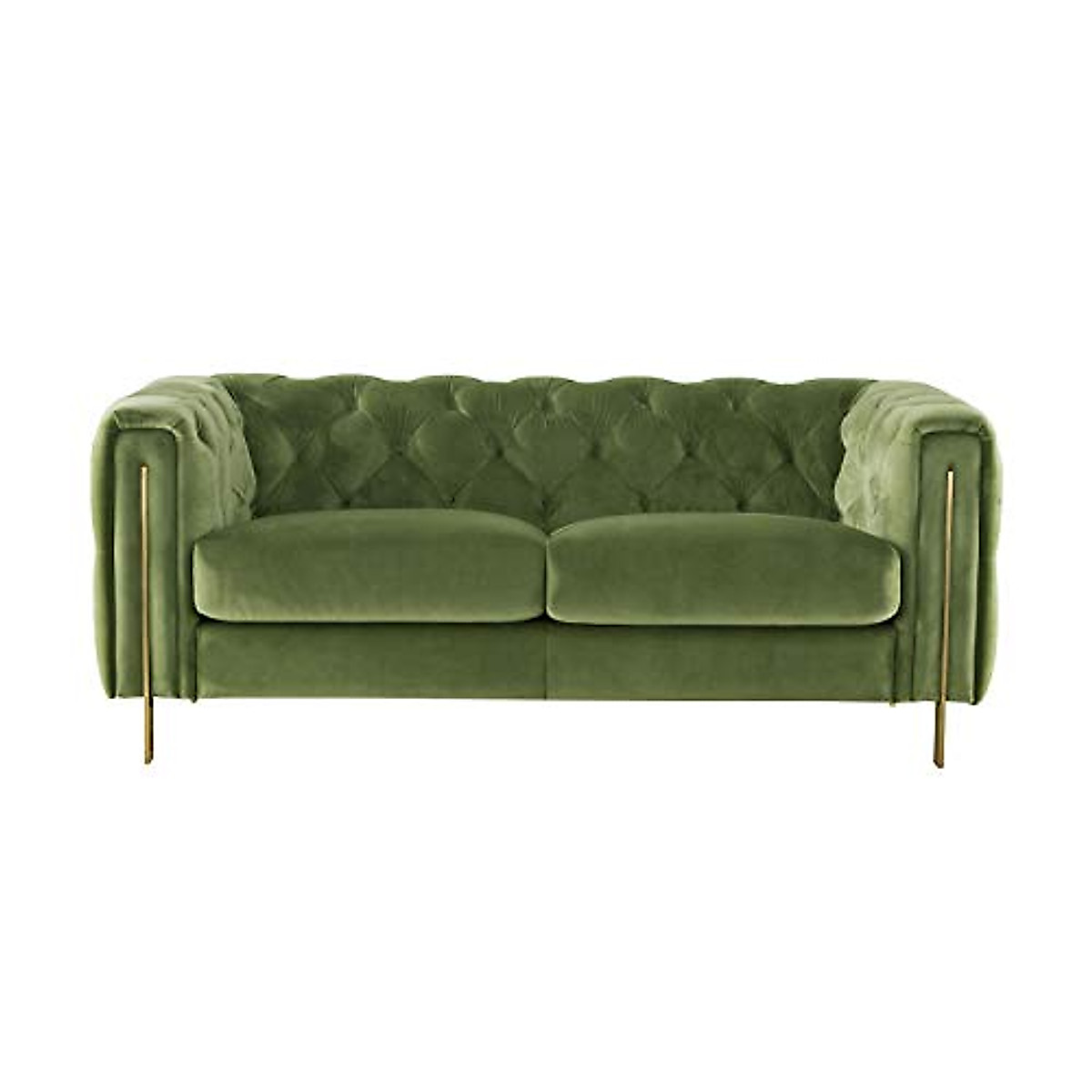 Acanva Collection Chesterfield Vintage Tufted Velvet Living Room Sofa, 72"W Loveseat, Mint Green
