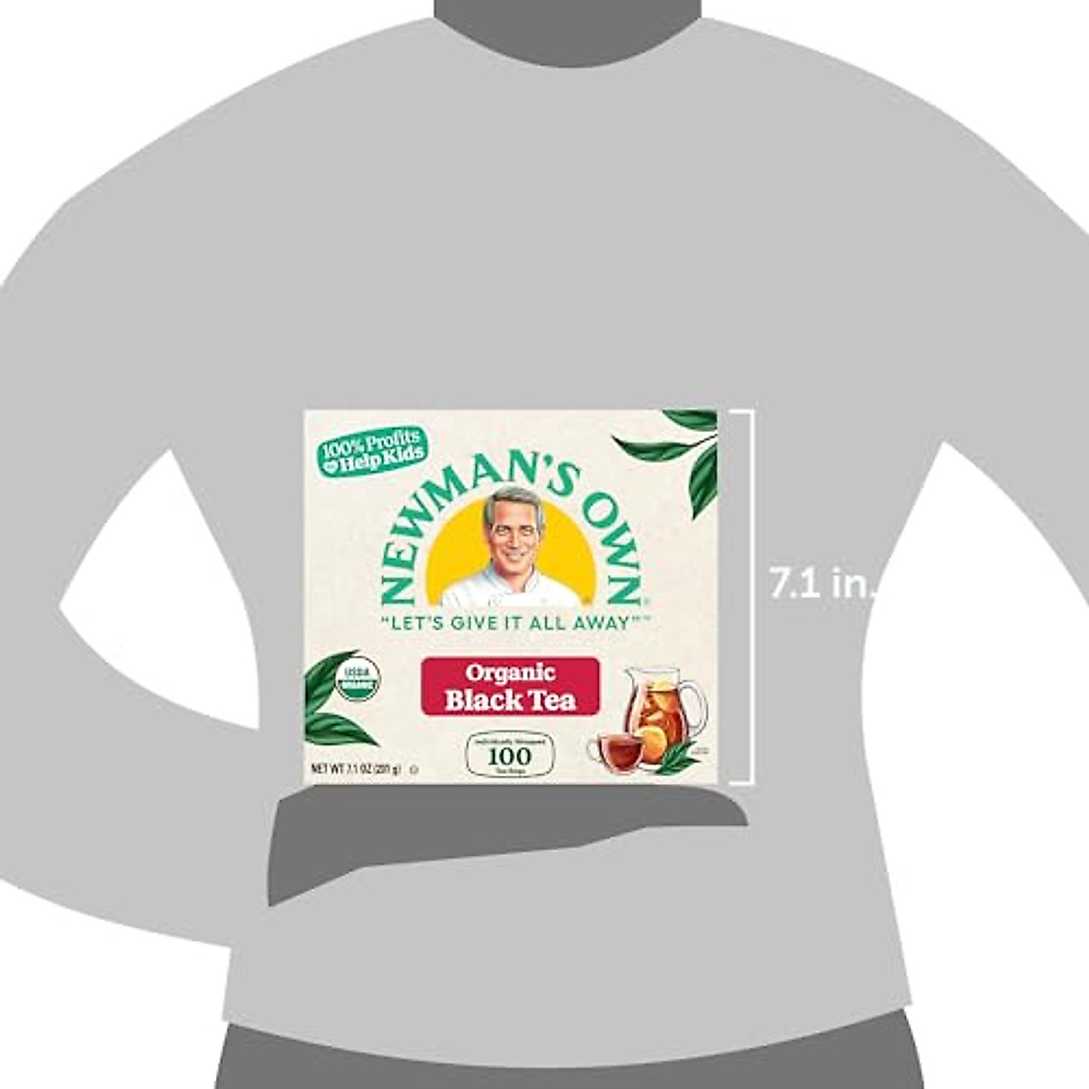 Newman's Own Organic Black Tea Promotes Overall Wellbeing Strong Robust Black Tea with 100 Tea Bags Per Box (Pack of 2) USDA Certified Contains Caffeine Brew Hot/Cold