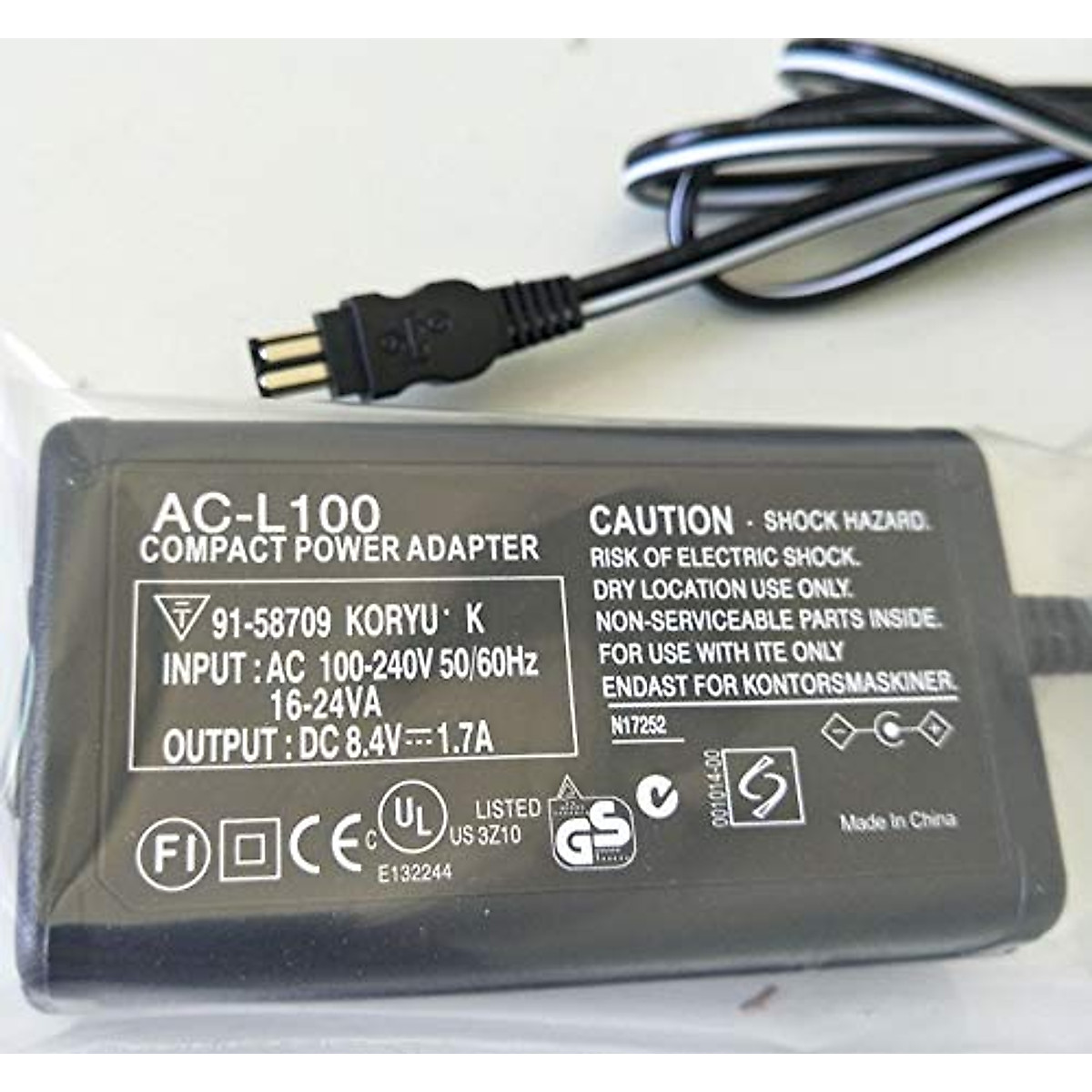 AC-L100 AC Power Supply Adapter, Replacement for Sony AC-L10A, AC-L10B, AC-L10C AC-L15A/B AC-L100C,for Sony Handycam CCD-TRV77 CCD-TRV88 CCD-TRV9X DCR-TRV6E MVC-FD Cameras