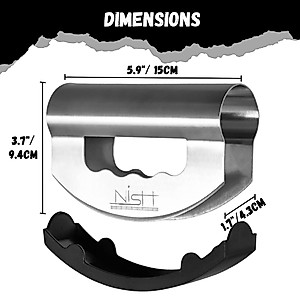 Nish Salad Choppers Mezzaluna Choppers with Protective Cover Mincing Knives Vegetable Knife Mezzaluna Mincer Double Blade Stainless Steel for Home Kitchen & Restaurant