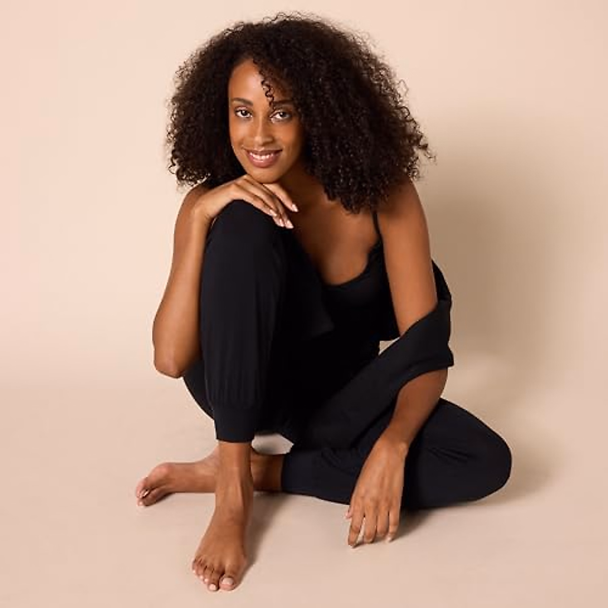 Amazon Essentials Womens Pajama Pants, Lightweight Knit Jersey Jogger Lounge Sleep Wear with Pockets, Black, X-Large