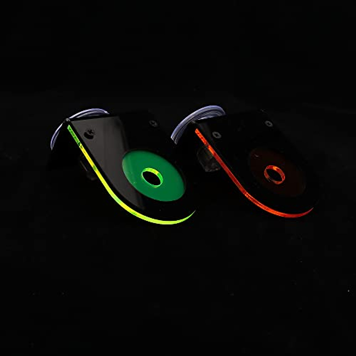 Fluorescent Green Coral Frag Holder Acrylic Coral Rack with Powerful Suction Cup and Placstic Screws Suitable for Household Fish Tanks (2pcs 1 Plug Hole Green+Orange)