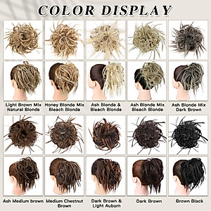 HMD Tousled Updo Messy Bun Hair Piece Hair Extension Ponytail With Elastic Rubber Band Updo Extensions Hairpiece Synthetic Hair Extensions Scrunchies Ponytail Hairpieces for Women
