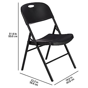 Amazon Basics Folding Plastic Chair with 350-Pound Capacity - Black, 6-Pack