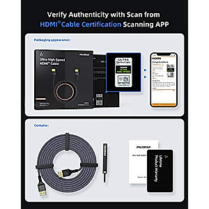 Maxonar 8K HDMI Cables 10FT, [Certified] Ultra High Speed HDMI 2.1 Cable, 8K60Hz 4K120Hz 144Hz, 48Gbps HDCP 2.2&2.3 eARC Dynamic HDR Dolby for PS5, Xbox Series X, Apple TV 4K, Roku/Samsung/Sony TV
