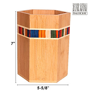 Totally Bamboo Baltique Marrakesh Collection Kitchen Utensil Holder, Large Cooking Utensil Crock for Countertop