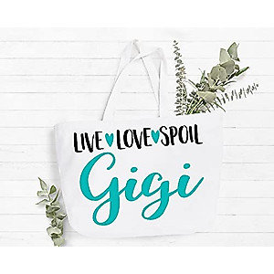COCOVICI Gigi Live Love Spoil Gigi Canvas Tote Bag Grandma Gigi Gift Idea Book Bag