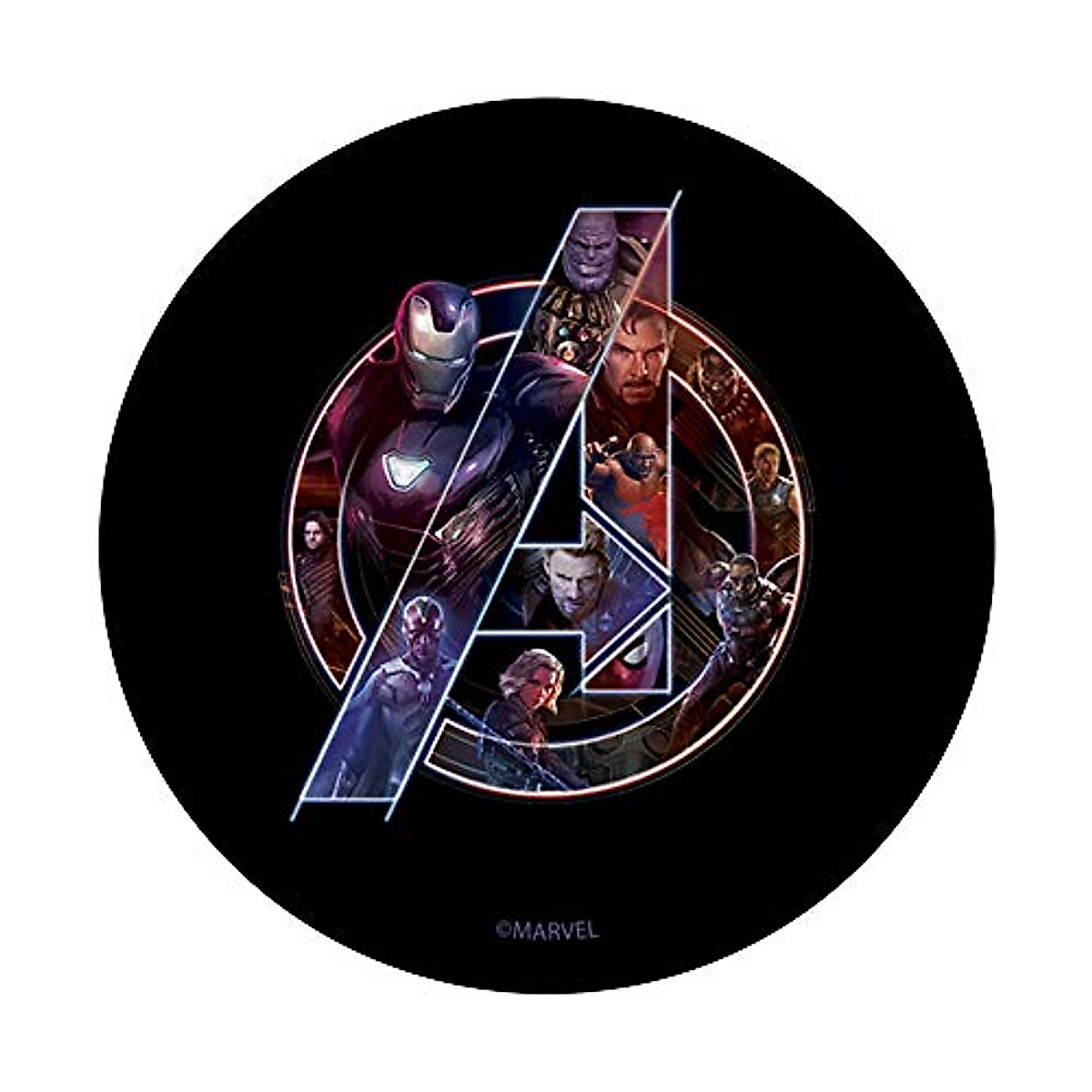 Marvel Avengers Infinity War Neon Hero Symbol Fill PopSockets PopGrip: Swappable Grip for Phones & Tablets