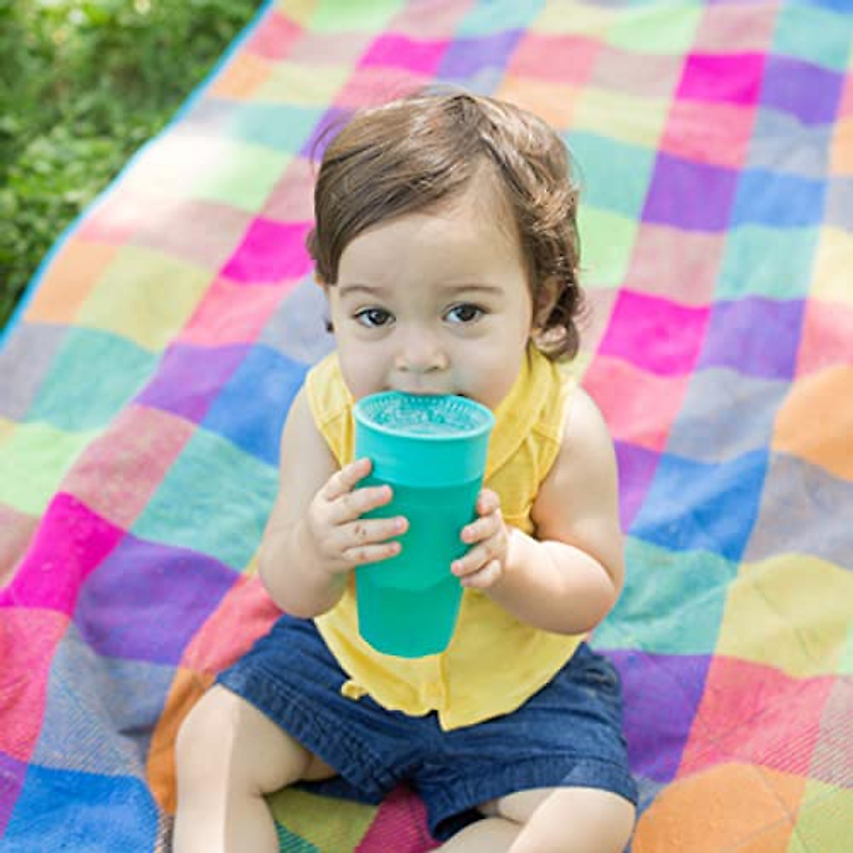 Dr. Brown's Milestones Cheers 360 Training Sippy Cups for Babies and Toddlers, Blue & Aqua, 10oz, 2-Pack, BPA Free, 9m+