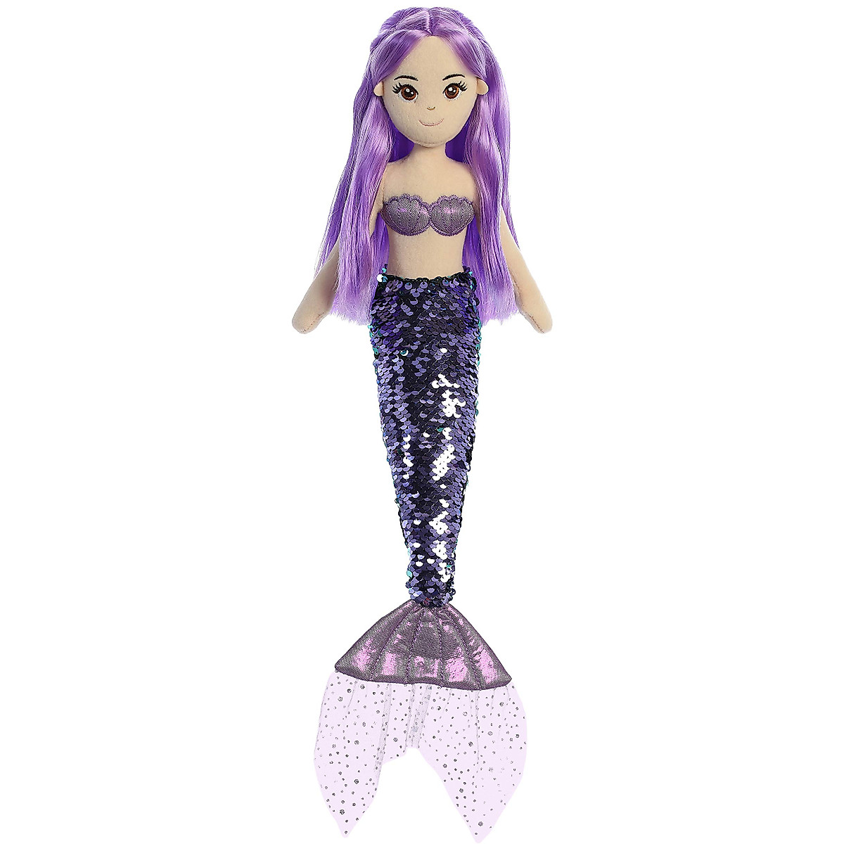 Aurora® Enchanting Sea Sparkles™ Sequin Sparkles™ Jenna Stuffed Doll - Imaginative Play - Magical Companions - Green 18 Inches