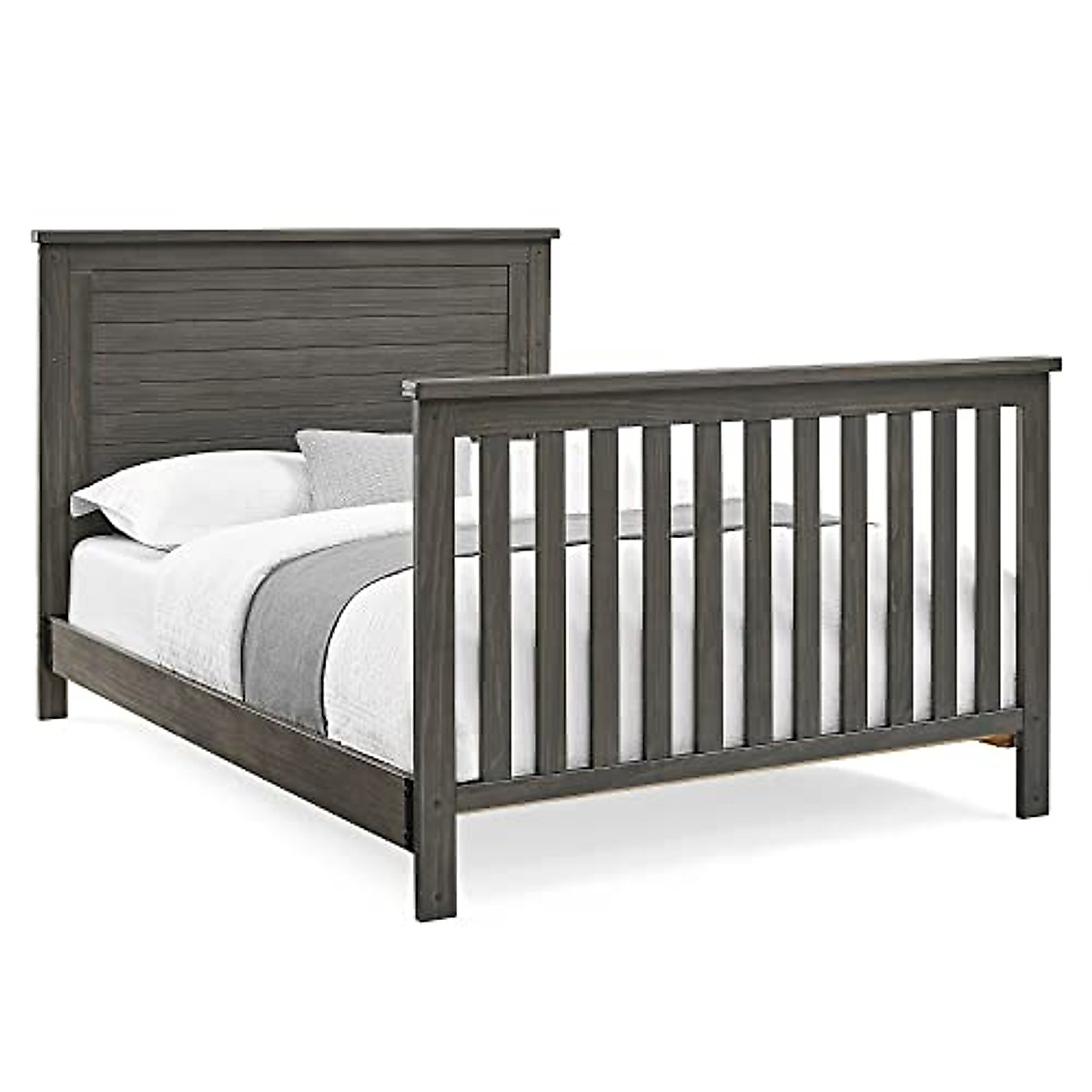 Delta Children Simmons Kids Caden 6-in-1 Convertible Crib with Trundle Drawer, Greenguard Gold Certified, Rustic Grey