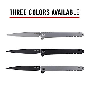 COAST Founder's Collection LX530 ORIGIN, Gentleman's EDC Folding Pocketknife, Flip Tab, Frame Lock, Pocket Clip, Stainless-Steel, Silver