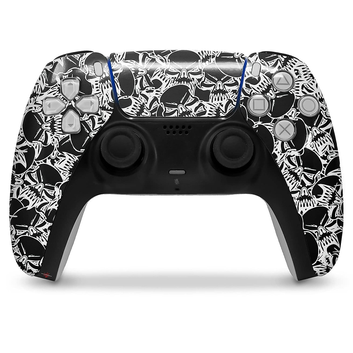 WraptorSkinz Skin Wrap compatible with Sony PS5 DualSense Controller Scattered Skulls Black (CONTROLLER NOT INCLUDED)