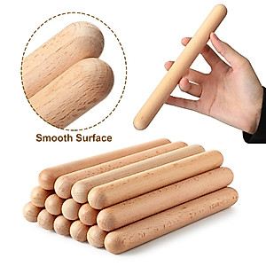 Boao 20 Pieces Rhythm Sticks for Kids Bulk 8 Inch Music Lummi Sticks with Carry Bag Music Rhythm Sticks Classical Wood Claves Musical Percussion Instrument Musical Sticks Classroom Set