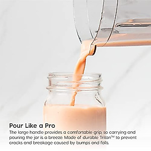 IRIS USA 3-Speed High-Power Professional-grade Countertop & Kitchen Blender - 50 oz Tritan Jar, Titanium-Coated Stainless Steel -Blades, Charcoal Black -for Smoothies, Frozen Drinks, Protein Shakes