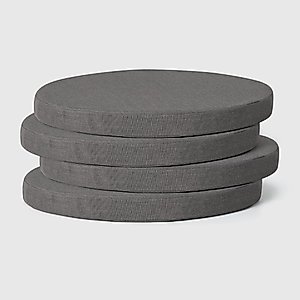 WestinTrends Solace Outdoor Patio Kitchen Dining Chair Round Seat Cushions Set of 4, 18 x 18, Grey