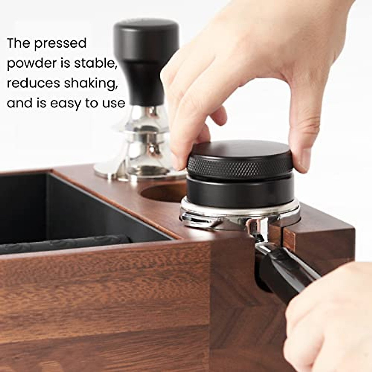 Wooden Coffee Filter Tamper, Holder Wooden Tamper Mat Stand, Portafilter Tamper Station Wooden Base