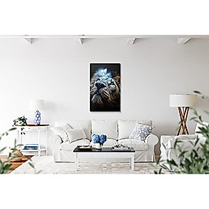 Framed Lion Canvas Wall Art With Butterfly Motivational Office Decor Ferocious VS Weak Symbol Peace For Any Room Space Ready To Hang - 12"x16"