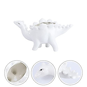 Happyyami Dinosaur Ceramic Flower Pot Ceramic Planter Succulent Planter Decorative Planter Indoor pots for Plants planters for Indoor Plants Succulents Cartoon Plant Pot Cactus Planter Juicy