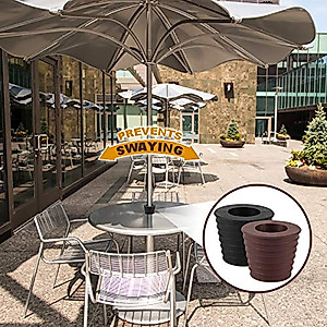 Umbrella Cone Wedge for Patio Table Hole Opening or Parasol Base Stand 1.8 to 2.4 Inch Umbrella Pole Diameter 1 1/2 Inch （Black） (Dark Brown)