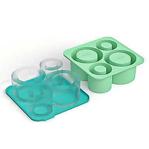 Ahorasky Tumbler Ice Mold for Stanley Cup 40 oz 30 oz 20 oz 14 oz - Upgrade 4-Cavity Silicone Ice Mold with Lid, Easy Fill and Release for Ice Drink, Whiskey for Stanley Cup Accessories