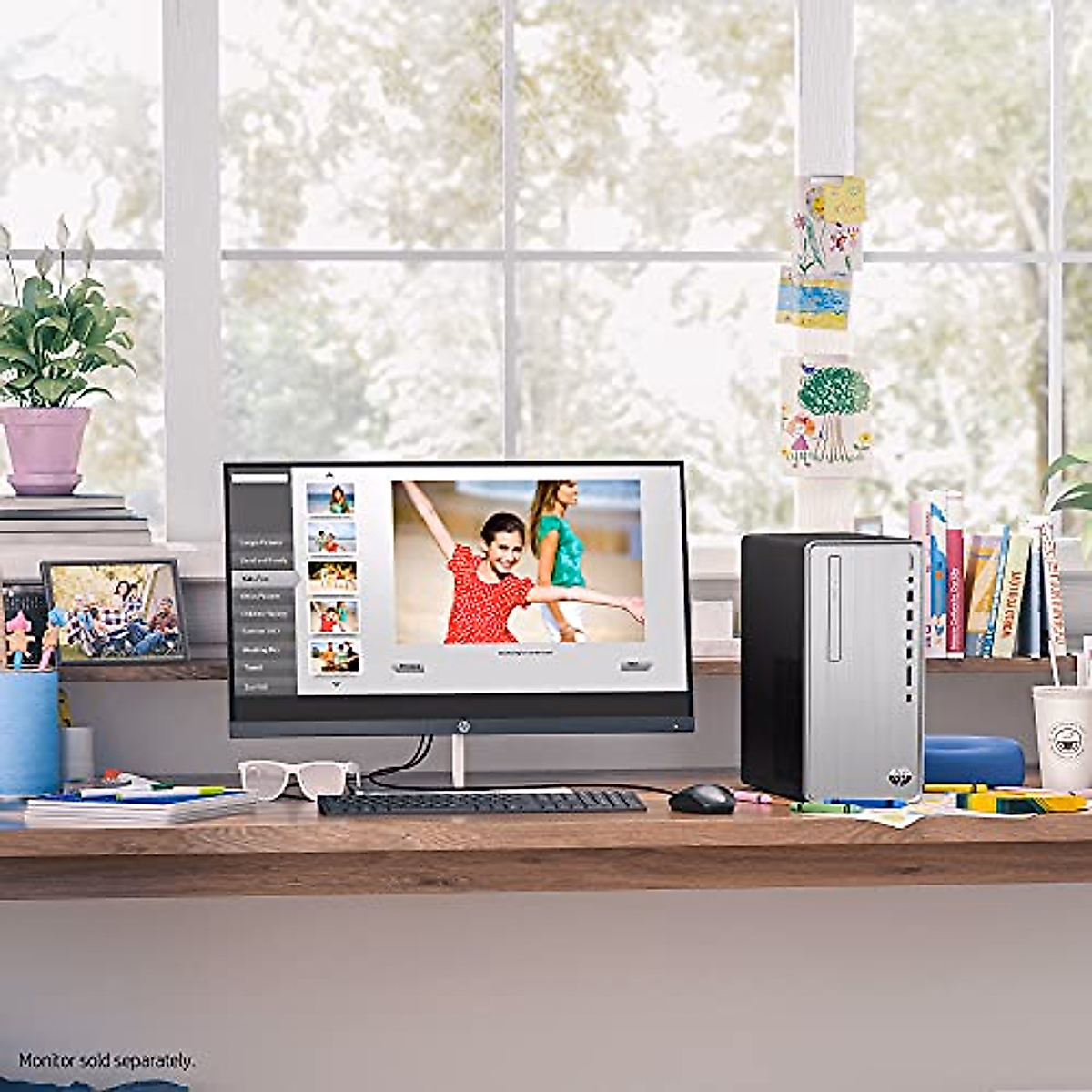 HP 2022 Pavilion Desktop, 11th Gen Intel Core i7-11700F 8-Core Processor, AMD Radeon RX 550 Graphics, 64GB RAM, 2TB SSD + 8TB HDD, DVD, HDMI, DisplayPort, DVI, Wi-Fi, Windows 11 Home, Silver