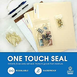 Spartan Industrial - 4” X 6” (1000 Count) 2 Mil Clear Reclosable Zip Plastic Poly Bags with Resealable Lock Seal Zipper