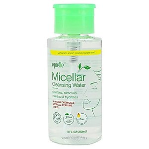 Epielle Micellar Cleansing Water | Makeup Remover for All Skin Types | Gently Cleanses Skin | 8 Fl Oz (1 Pack) | Ideal for Beauty Gifts, Spa Days, Gift Sets | Korean Skincare