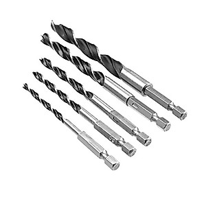 MUXSAM 5PCS Three Sharp Carbide Twist Chamfer Countersink Drill Bit Set Hole-Drilling Tool Kit 4/5/6/8/10mm