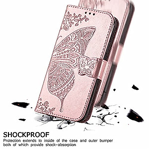 HUANGTAOLI Mobile Phone Case for Samsung Galaxy S9 Plus, Butterfly Embossed PU Leather Wallet Phone Cover for Samsung Galaxy S9 Plus