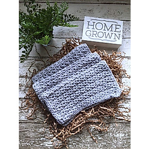 Handmade Dish Cloths Pewter Grey Gray Wash Cloths Crochet Cotton Kitchen Dishcloths Set of 3